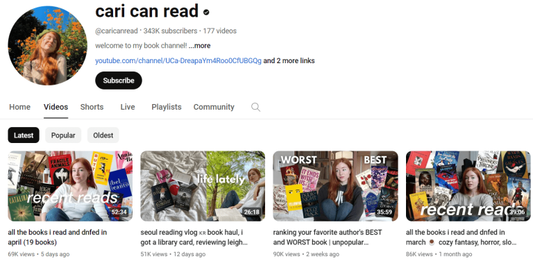 Top 10 Book YouTube Channels & Influencers | Read & Blog